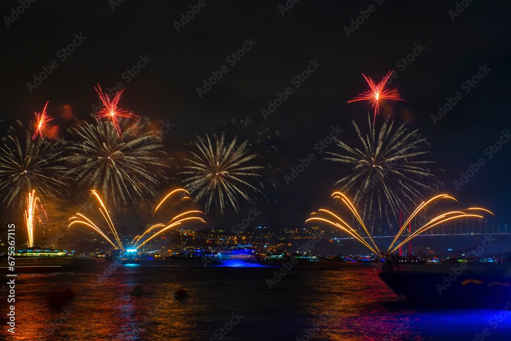 100th Anniversary Celebrations of the Republic of Türkiye Fireworks ...
