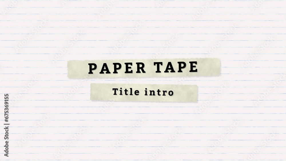 Stop Motion Paper Tape Title Intro Stock Template | Adobe Stock