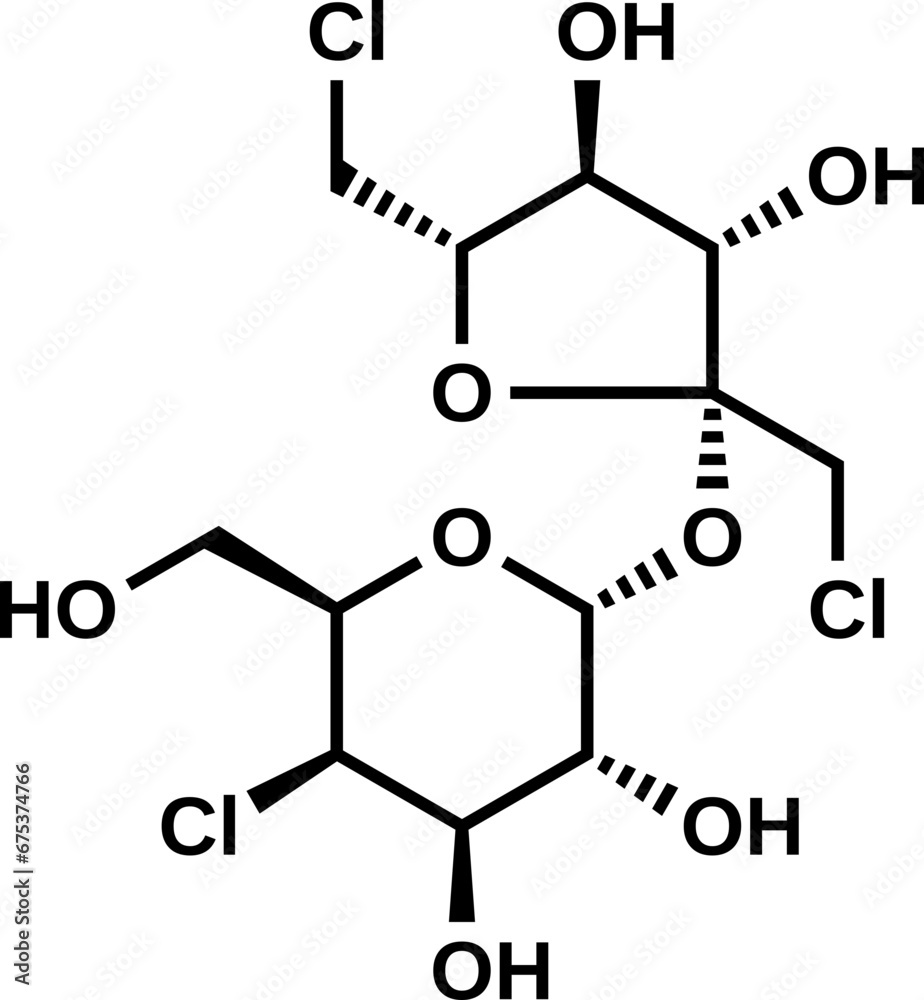 Sucralose chemical structural formula, vector illustration Stock Vector ...