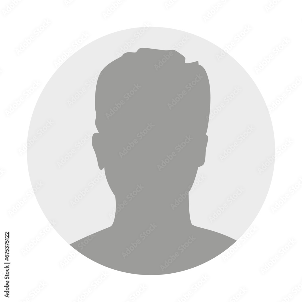 Vector flat illustration in grayscale. Avatar, user profile, person ...