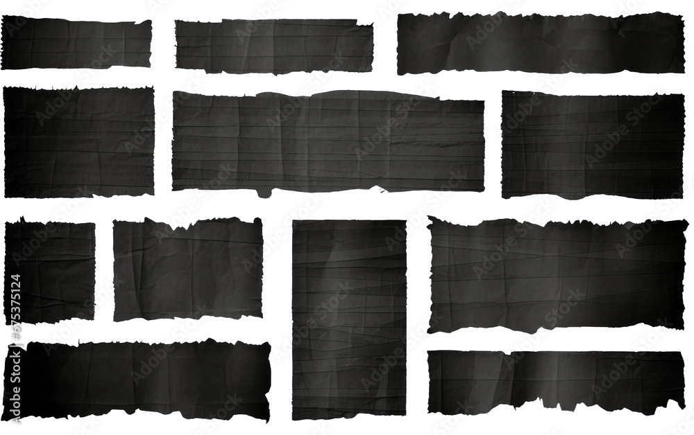 Ripped Paper Textures on transparent background Stock Illustration ...