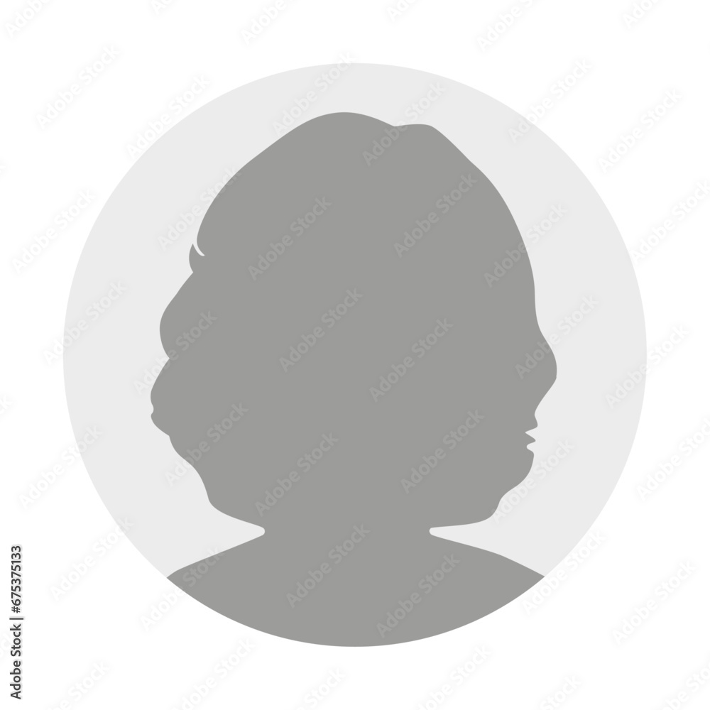 Vector flat illustration in grayscale. Avatar, user profile, person ...