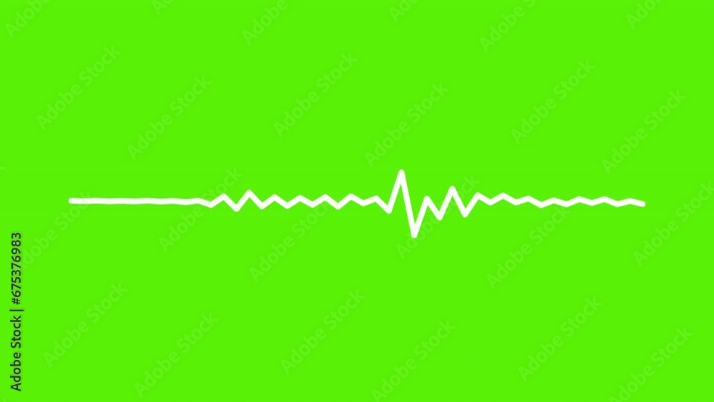 Digital audio spectrum wave with seamless loop animation on green ...