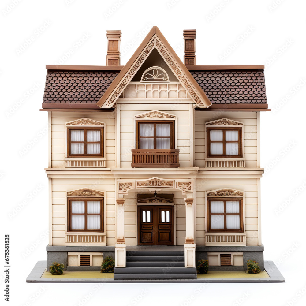 Two-story residential house model. Classic design. 3D model ...