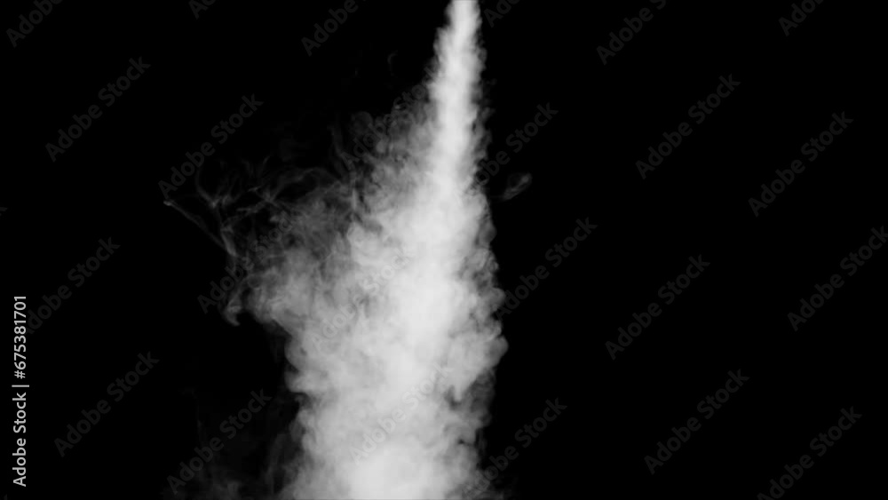 Abstract white smoke animation on a black background. Smoke, steam ...