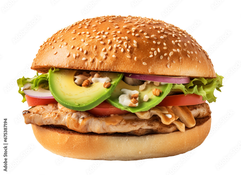 Mexican sandwich Cemita Poblana on transparent background. Generative ...