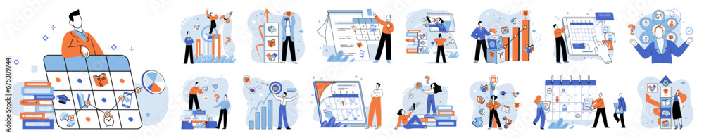 Time management. Vector illustration. The time management metaphor ...