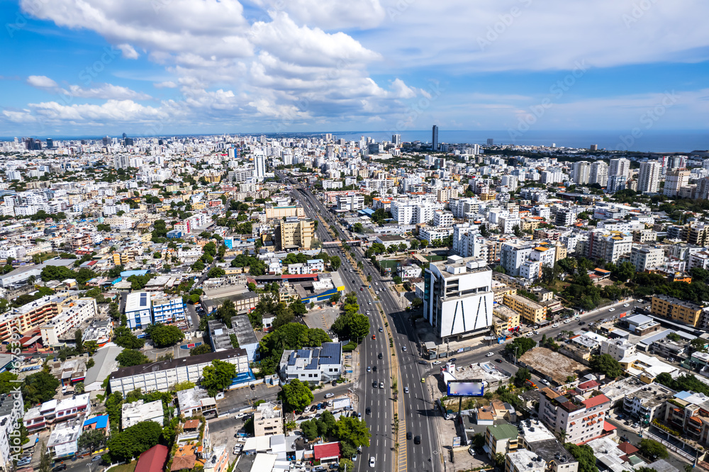 Beautiful aerial view of the city of Santo Domingo - Dominican Republic ...