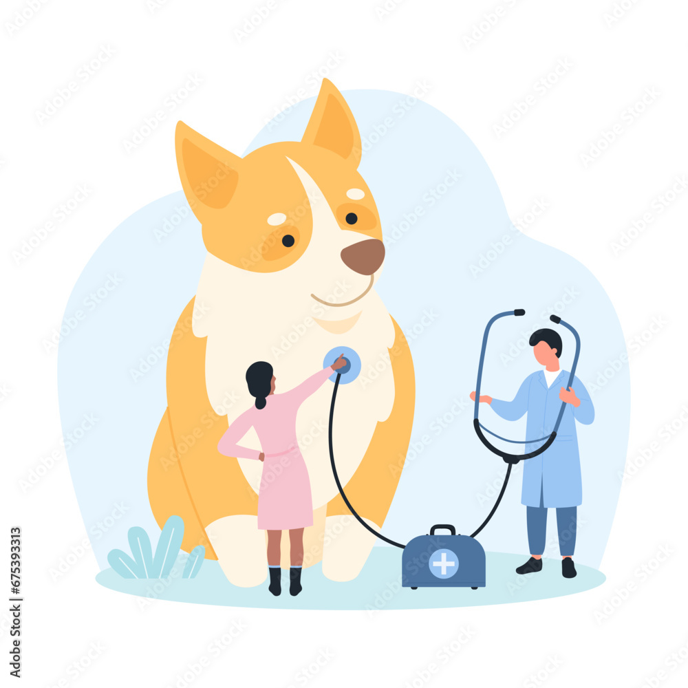 Veterinarian appointment at vet clinic vector illustration. Cartoon ...