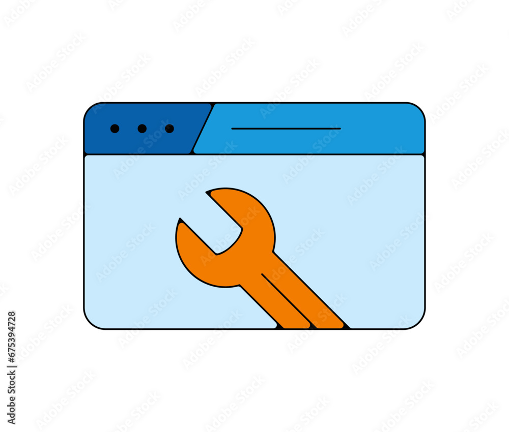 Planche pictogramme illustration fenetre interface ordinateur cle ...