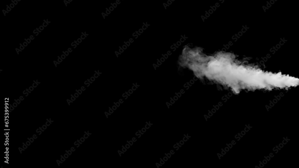Abstract white smoke animation on a black background. Smoke, steam ...