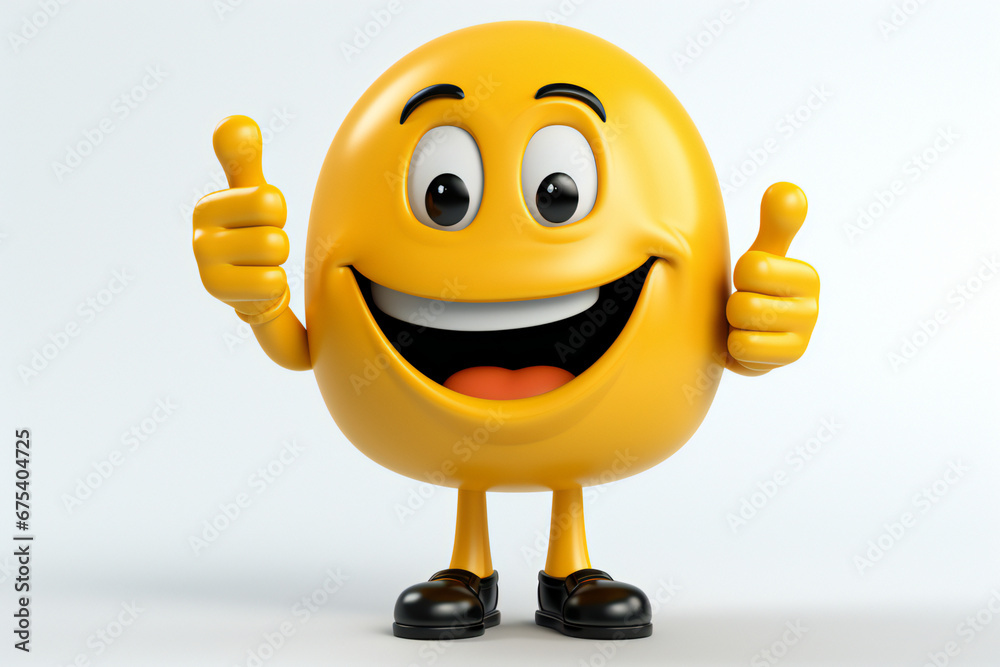 smiley emoticon with thumb up Stock Illustration | Adobe Stock
