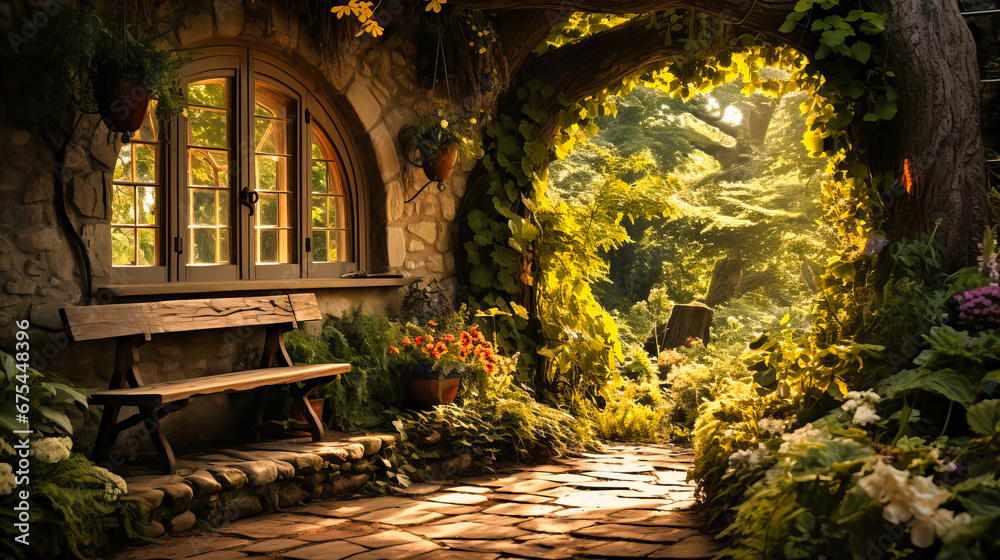 An enchanting image of a secret garden, symbolizing mystery and ...
