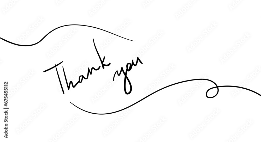 Thank you line art vector lettering. Thank you modern phrase ...