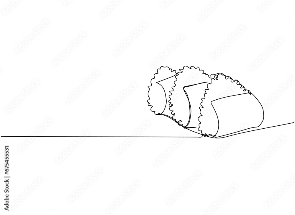 Sushi, Onigiri, Japanese Rice Balls one line art. Continuous line ...