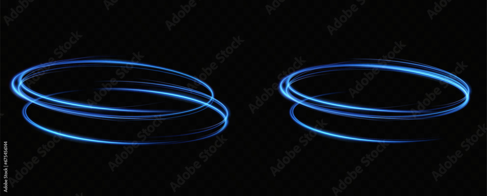 Curve blue line light effect. Smooth holiday light line with lighting ...