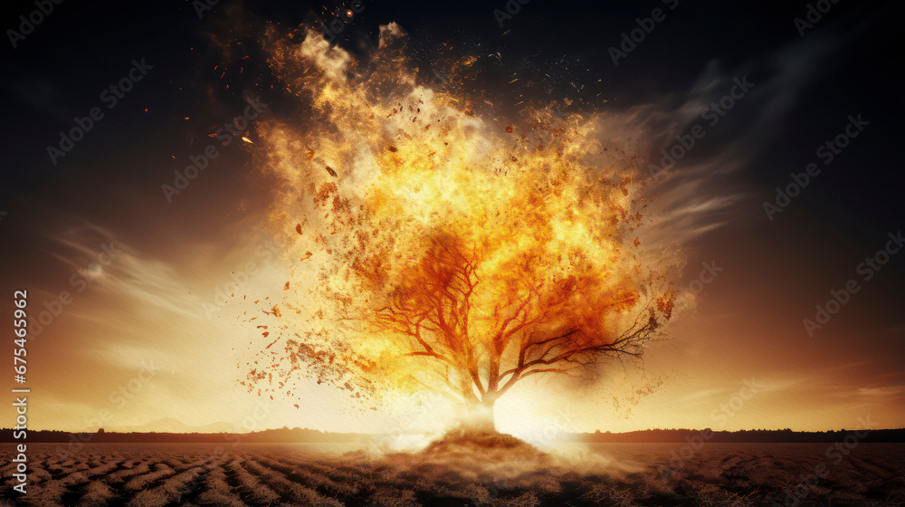 Burning Bush, biblical history, Old Testament, generative ai. Stock ...