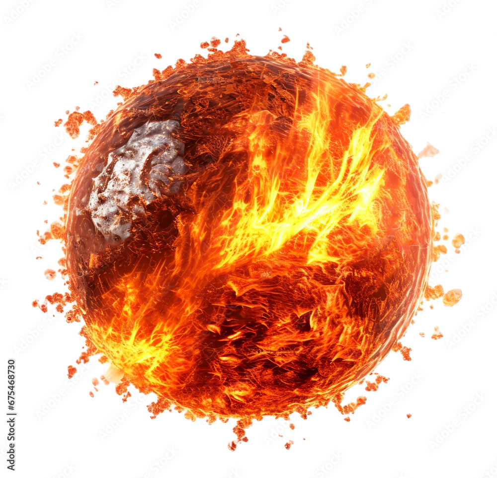 fireball element isolated on transparent background, generative ai ...