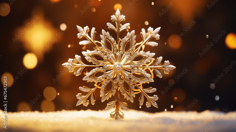 3D Golden Chrome Snowflake: Add a touch of elegance to your holiday ...