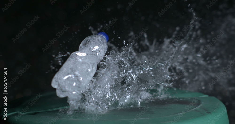 Exploding of plastic bottle of water in super slow-motion 800 fps ...