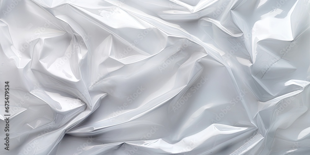 Clear plastic film overlay on a white backdrop. Textured surface of a ...