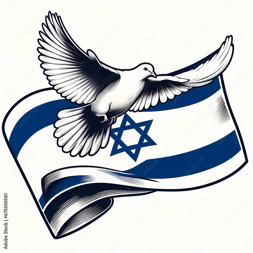 A Dove of Peace Soaring Over the Israel Flag Symbol of Unity and Peace ...
