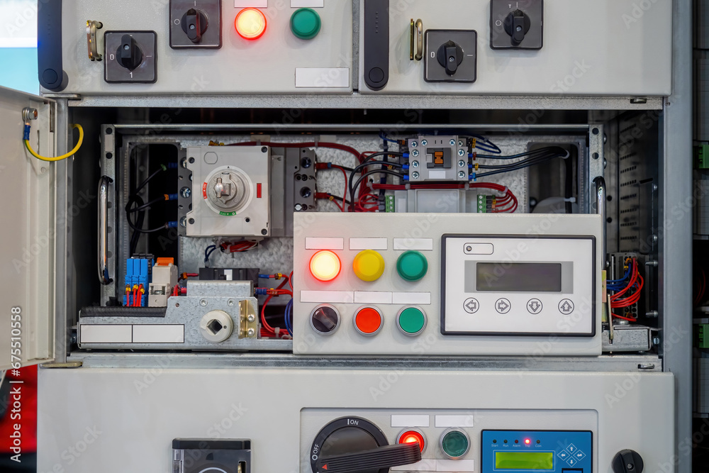 Foto de Electrical control panel. Industrial automation equipment ...