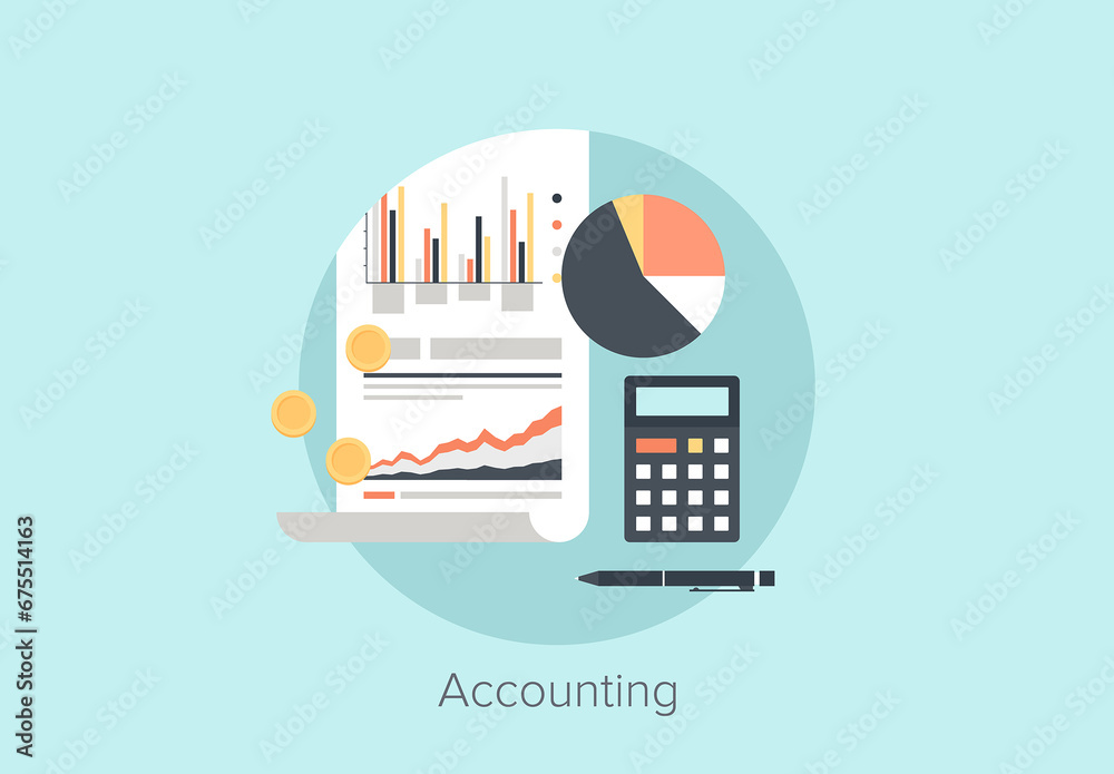 Vector illustration of accounting flat design concept. Stock Template ...