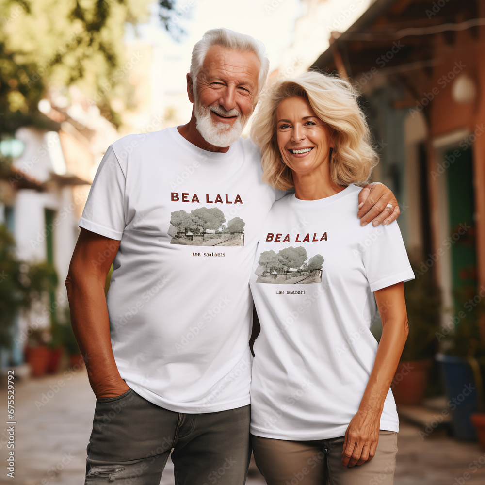 Lifestyle style photo of a grandma and grandpa, full - body photo ...