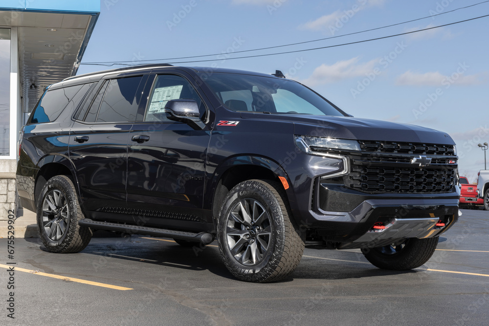 Chevrolet Tahoe 4WD Z71 display at a dealership. Chevy offers the Tahoe ...