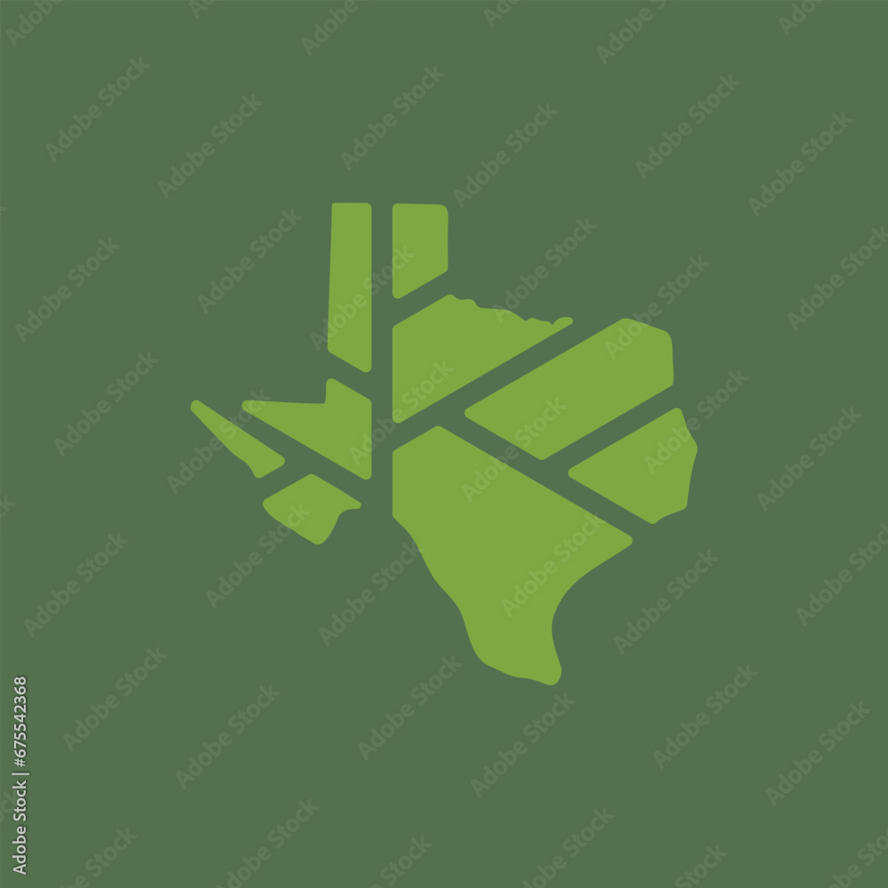 Texas map plant leaf logo. Creative eco and nature organic logo design ...