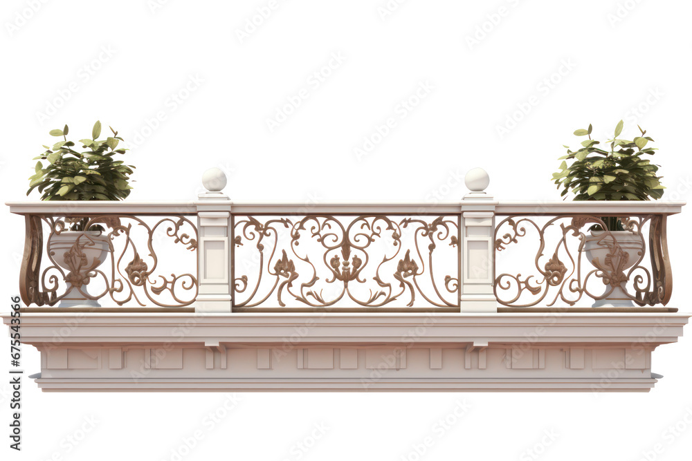 balcony with flowers isolated on transparent background, png file Stock ...