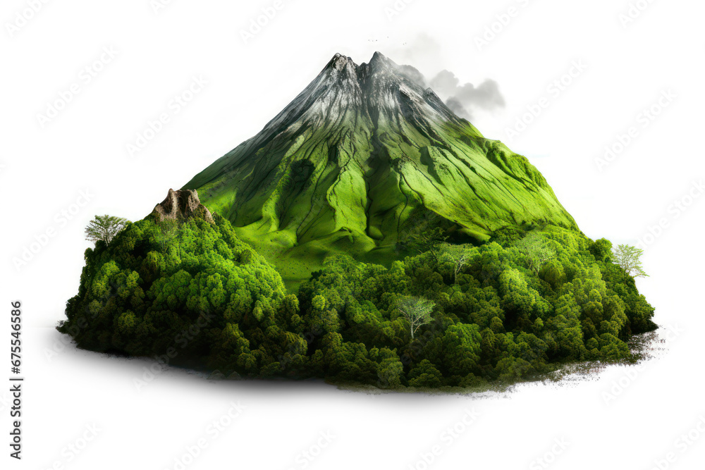Volcano eruption isolated on transparent background, png file Stock ...