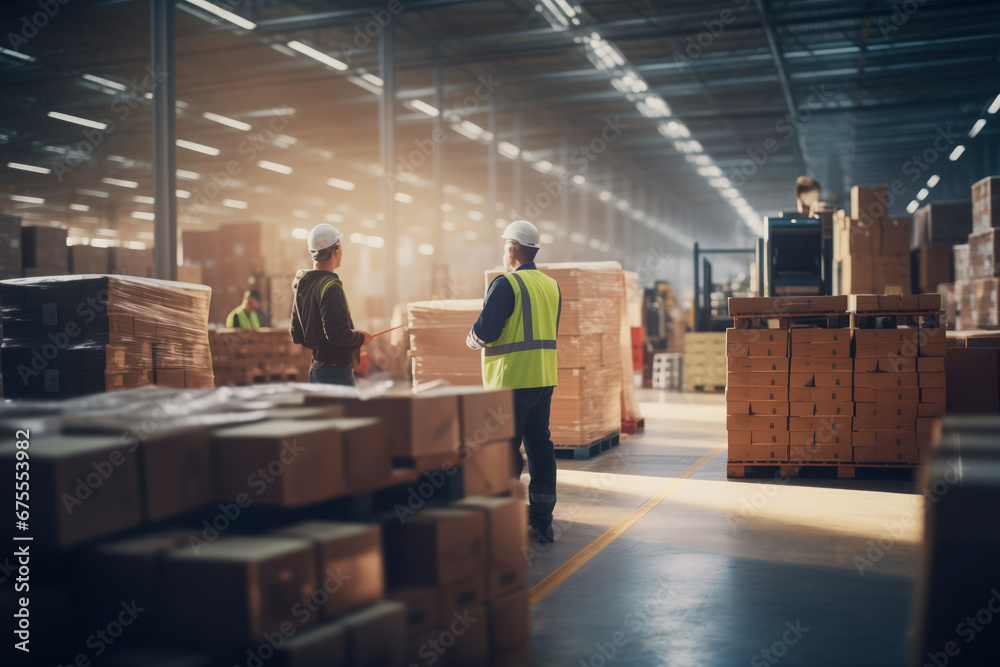 Courier works in a parcel sorting office Stock Photo | Adobe Stock