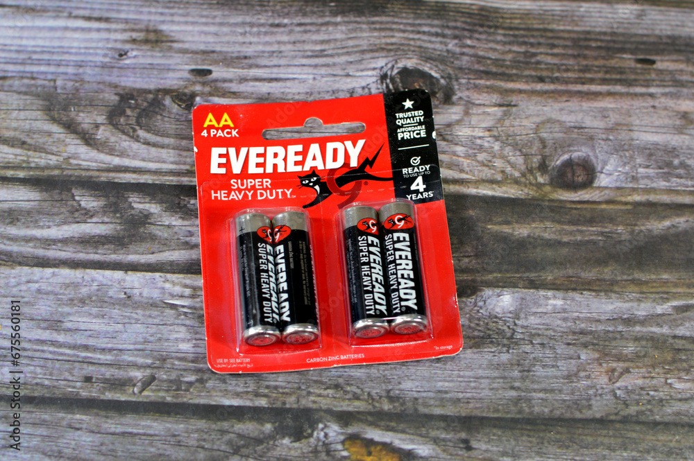 Cairo Egypt, November 6 2023: Eveready super heavy duty longer lasting ...