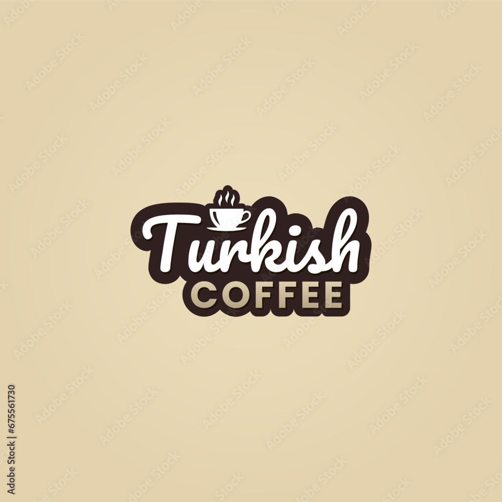 Vetor de Turkish coffee logo or Turkish coffee label vector isolated in ...