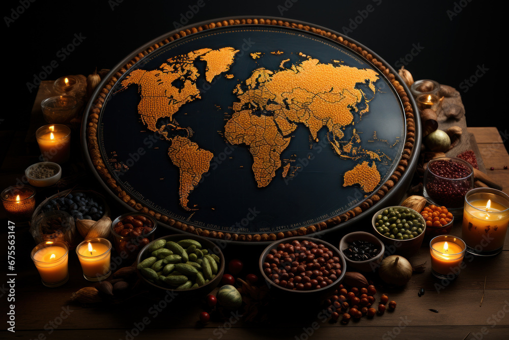 A world map showing regions affected by hunger and malnourishment ...