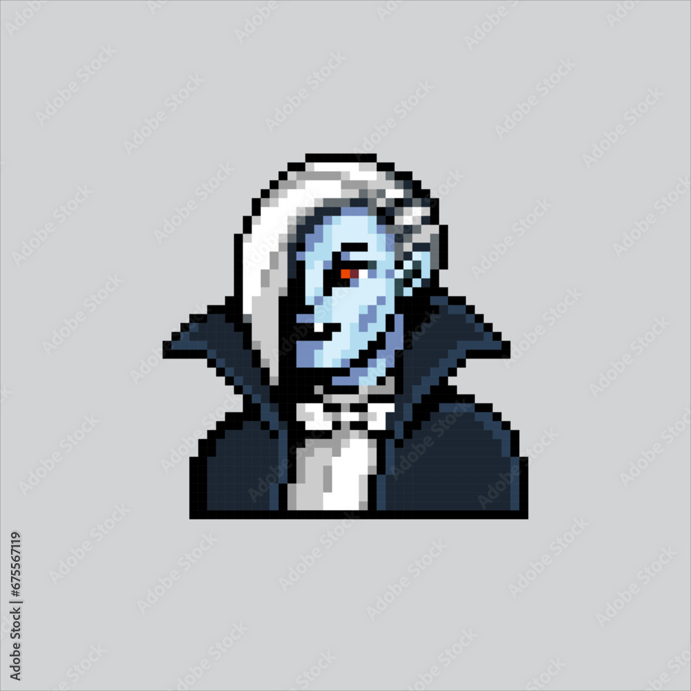 Pixel art illustration Vampire. Pixelated Vampire. Scary Vampire ...