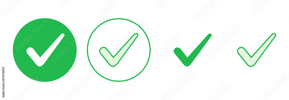 Check mark set. Check mark icon. Tick mark symbol vector Stock Vector ...