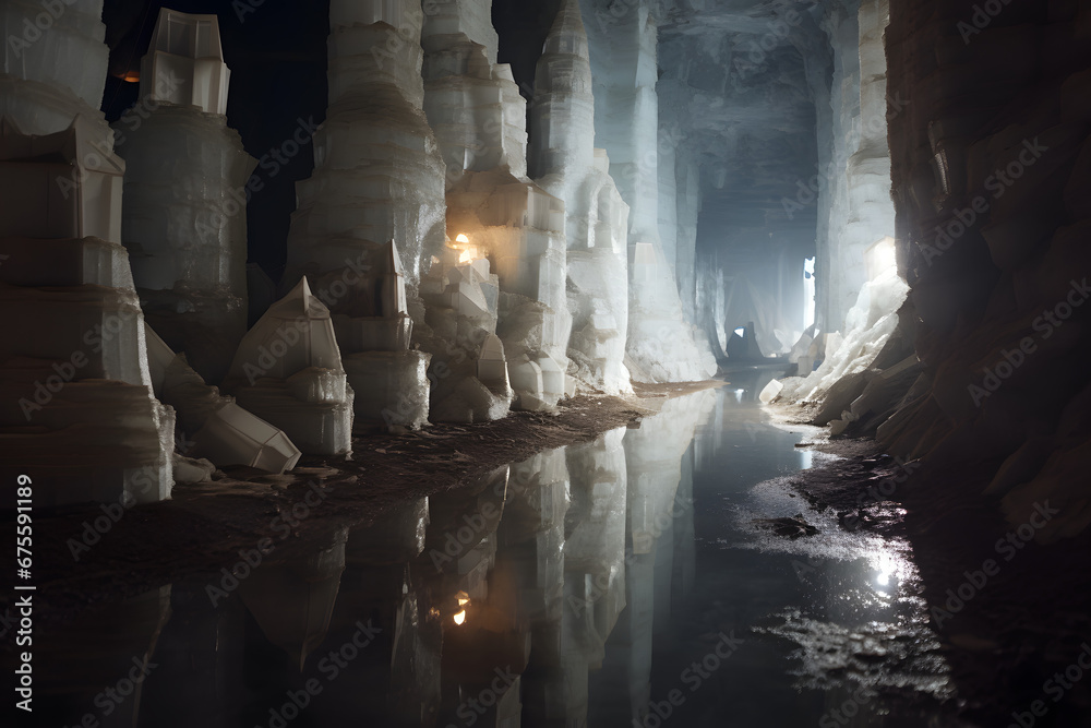 Salt stone cave, salt stone, salt stone mine, salty stone, underground ...