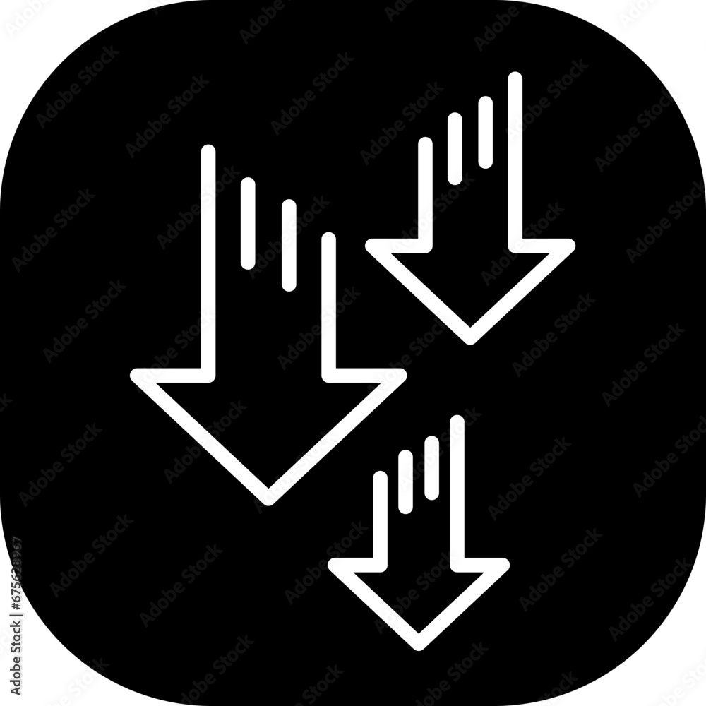 Vetor de Decrease performance business icon with black filled line outline style. decrease ...