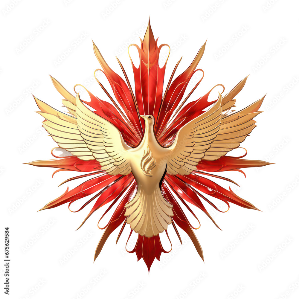 Symbol of the Descent of the Holy Spirit (Pentecost) object isolated ...