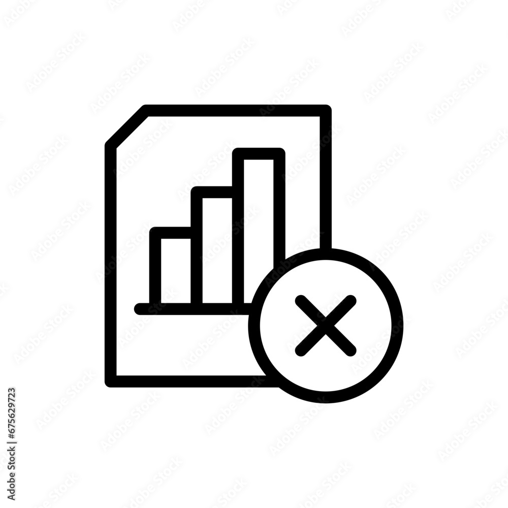 Remove analysis report performance business icon with black outline style. analysis, report ...