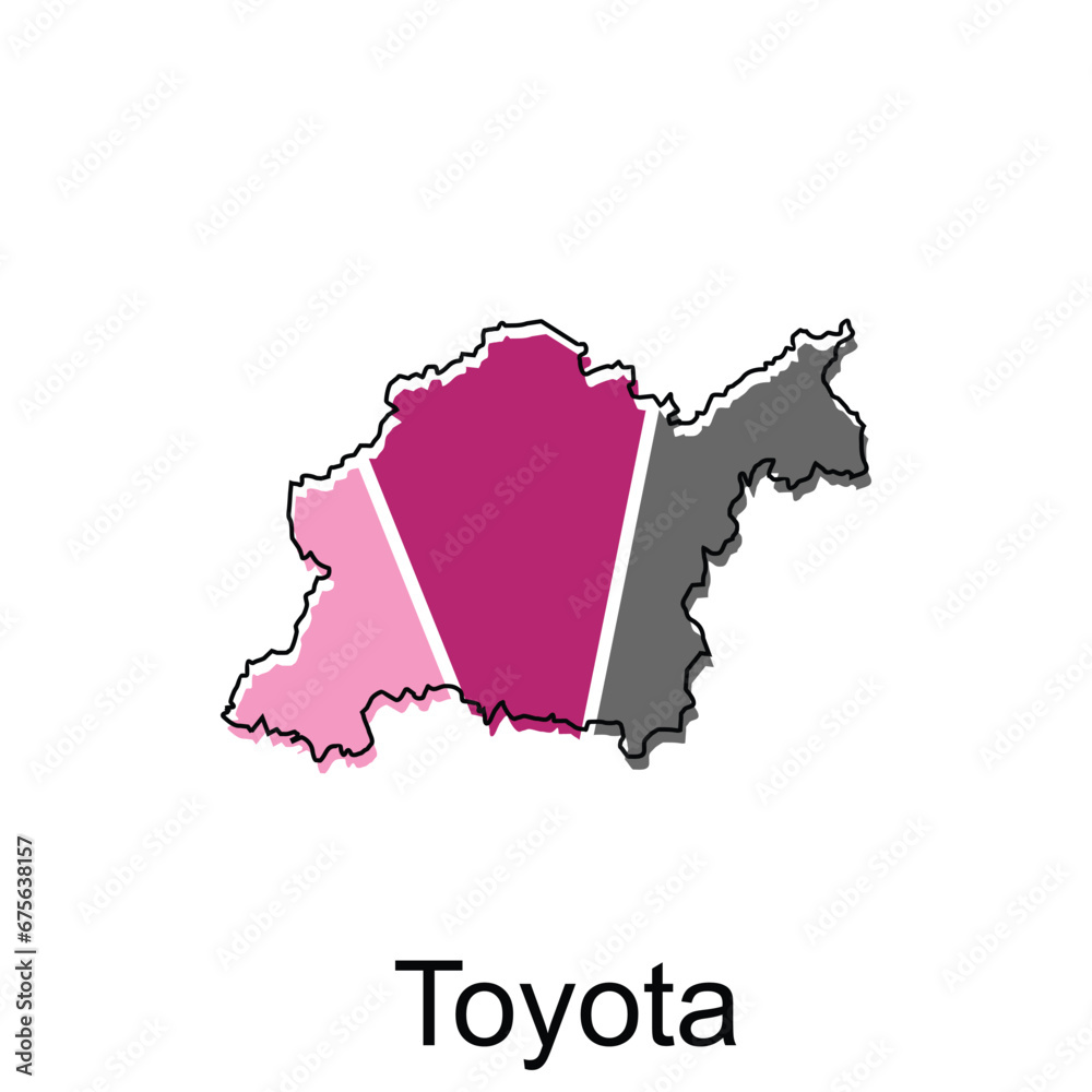 Map City of Toyota design, High detailed vector map - Japan Vector ...