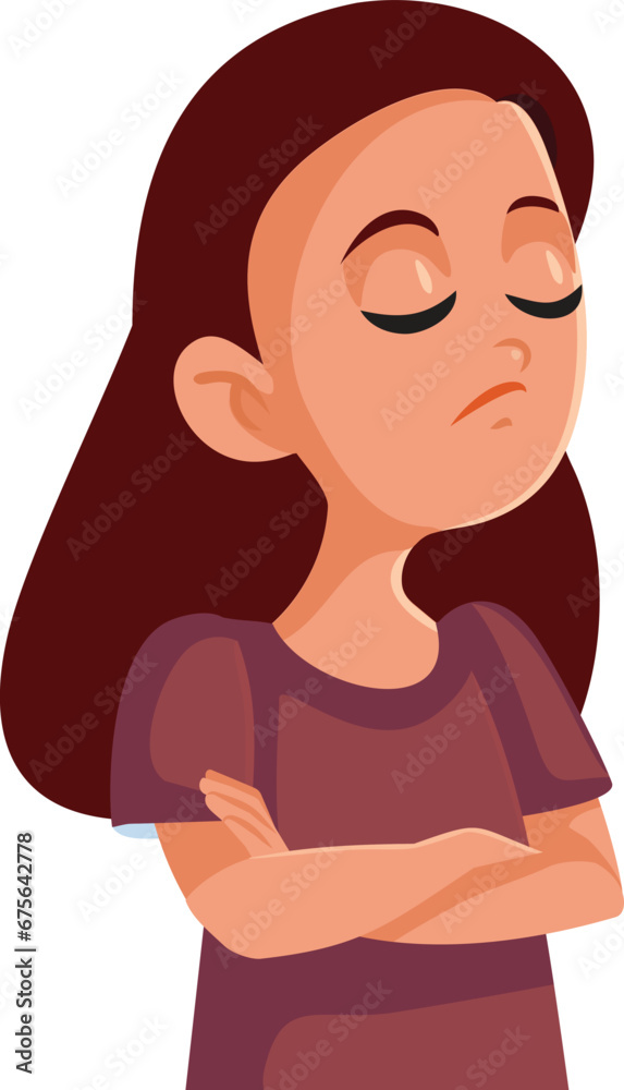 Entitled Teen Girl Feeling Smug and Superior Vector Cartoon Character ...
