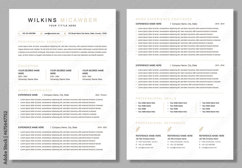 Interview Resume Design Stock Template | Adobe Stock