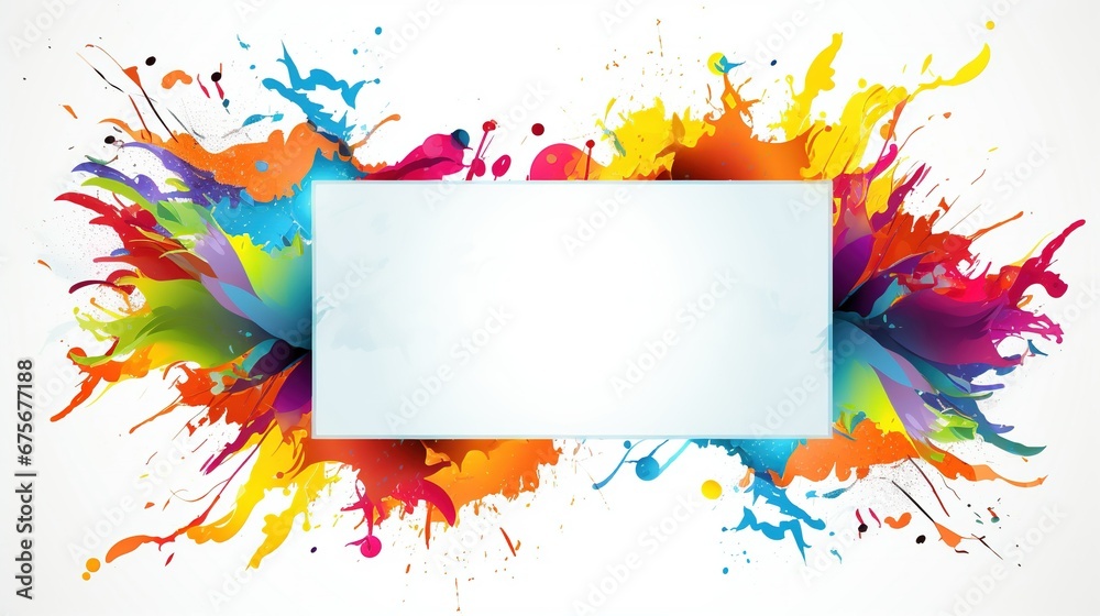 Create a pure white page with a colorful splash frame designed ... Create a pure white page with a colorful splash frame designed ...
