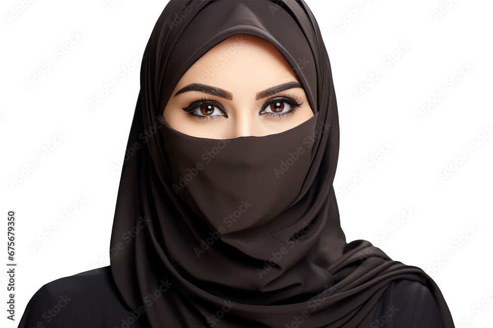 Islamic Charm Isolated Muslim Girl in Hijab with Transparent Background ...