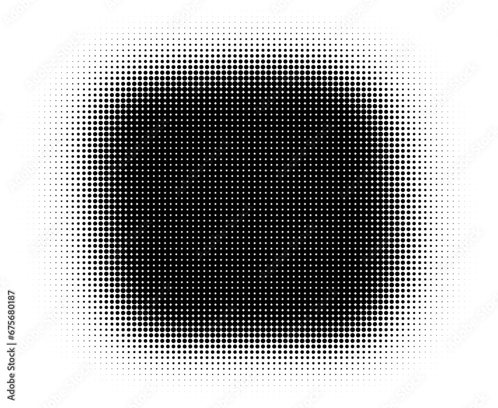 Abstract halfton texture in black and white. A chaotic dance of dots. Monochrome background ...