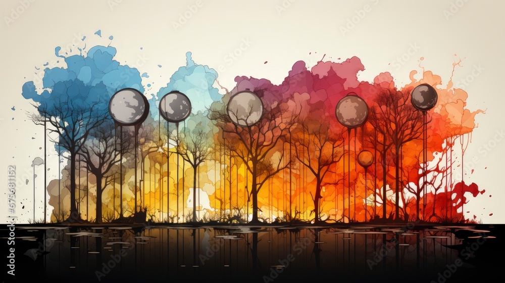 6 Dead Trees Dry Tree Collection, Ultra Bright Colors, Background ...